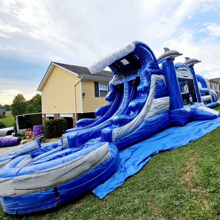 Wipeout Bounce House With Double Lane Wet/Dry Slides - Just Bouncin ...